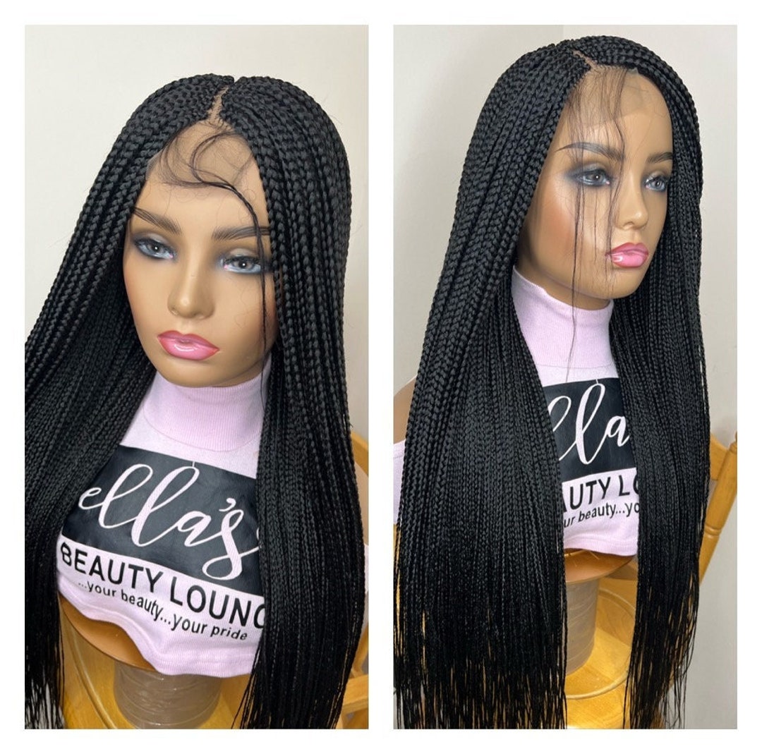 READY TO SHIP Black Box Braids Wig on 2x4 Closure - Etsy