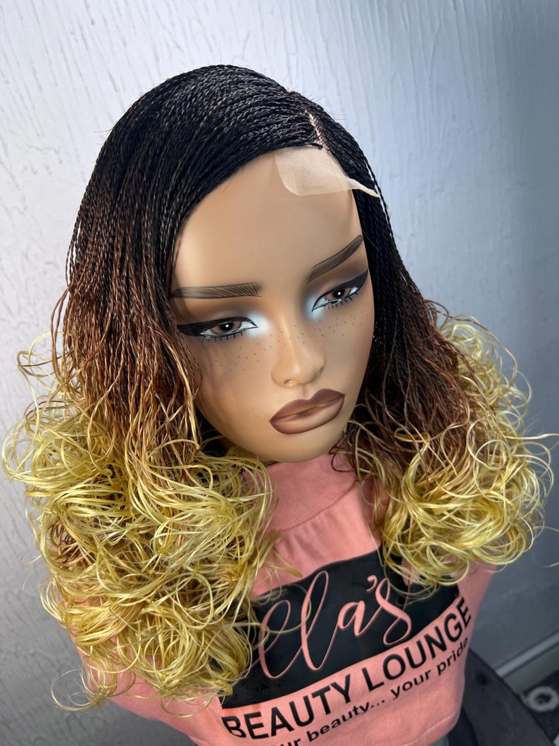 French Curl Twisted Braided Wig - Color 1b/33/613 Blonde - Shoulder ...
