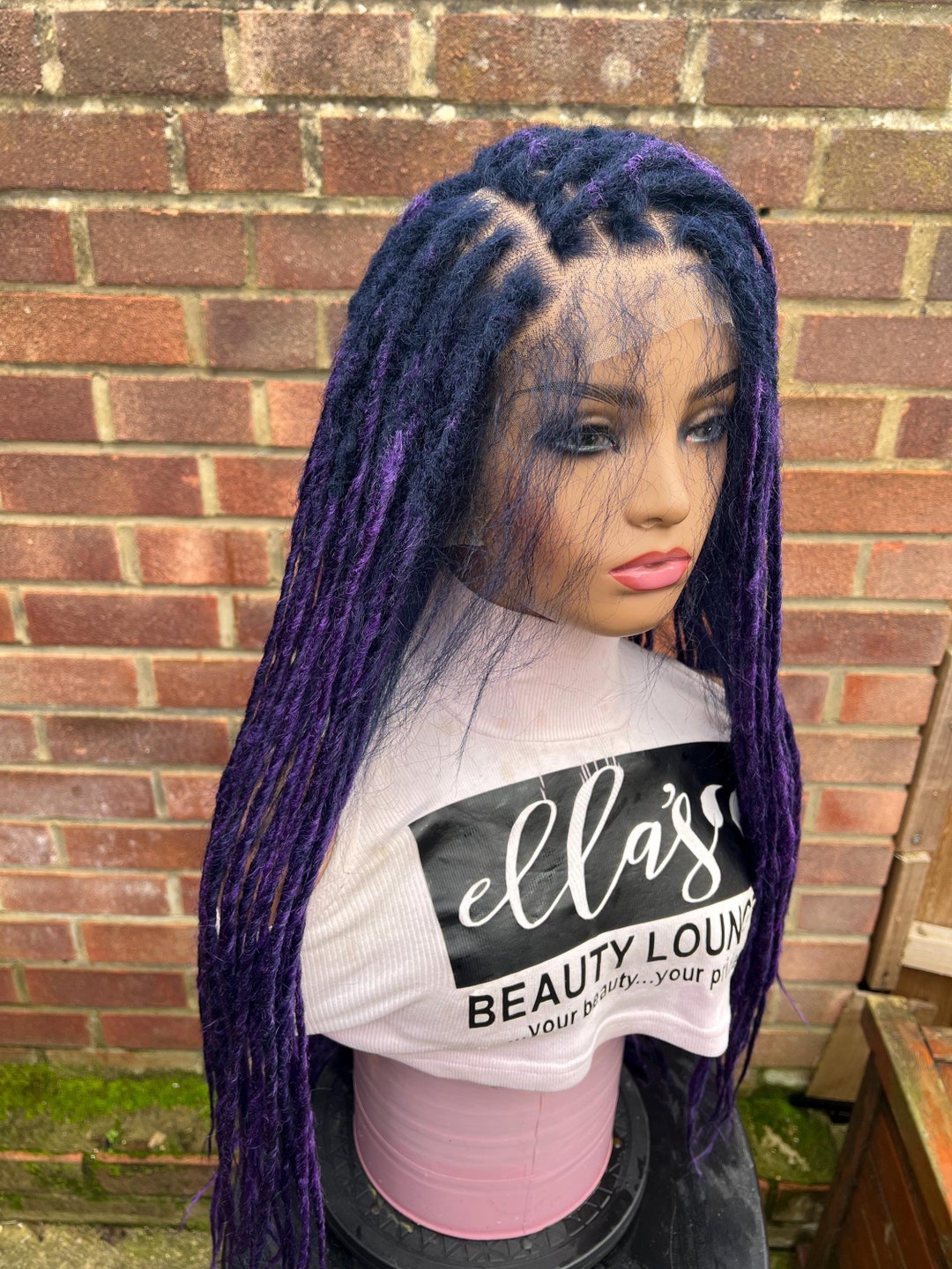 READY TO SHIP Dark Blue Root and Color Purple Extension Full Lace Lisa ...