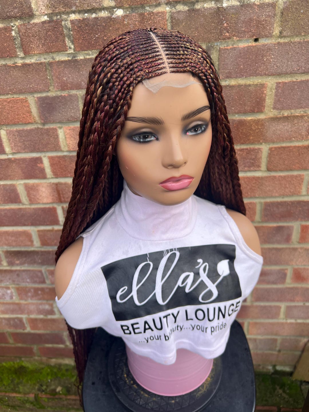 READY TO SHIP Exotic Color Loose Box Braids Wig on 2x4 Closure - Etsy