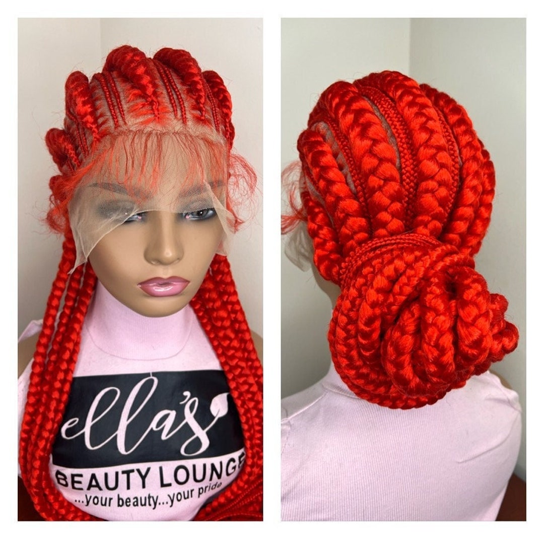 Bright Red Box Braids