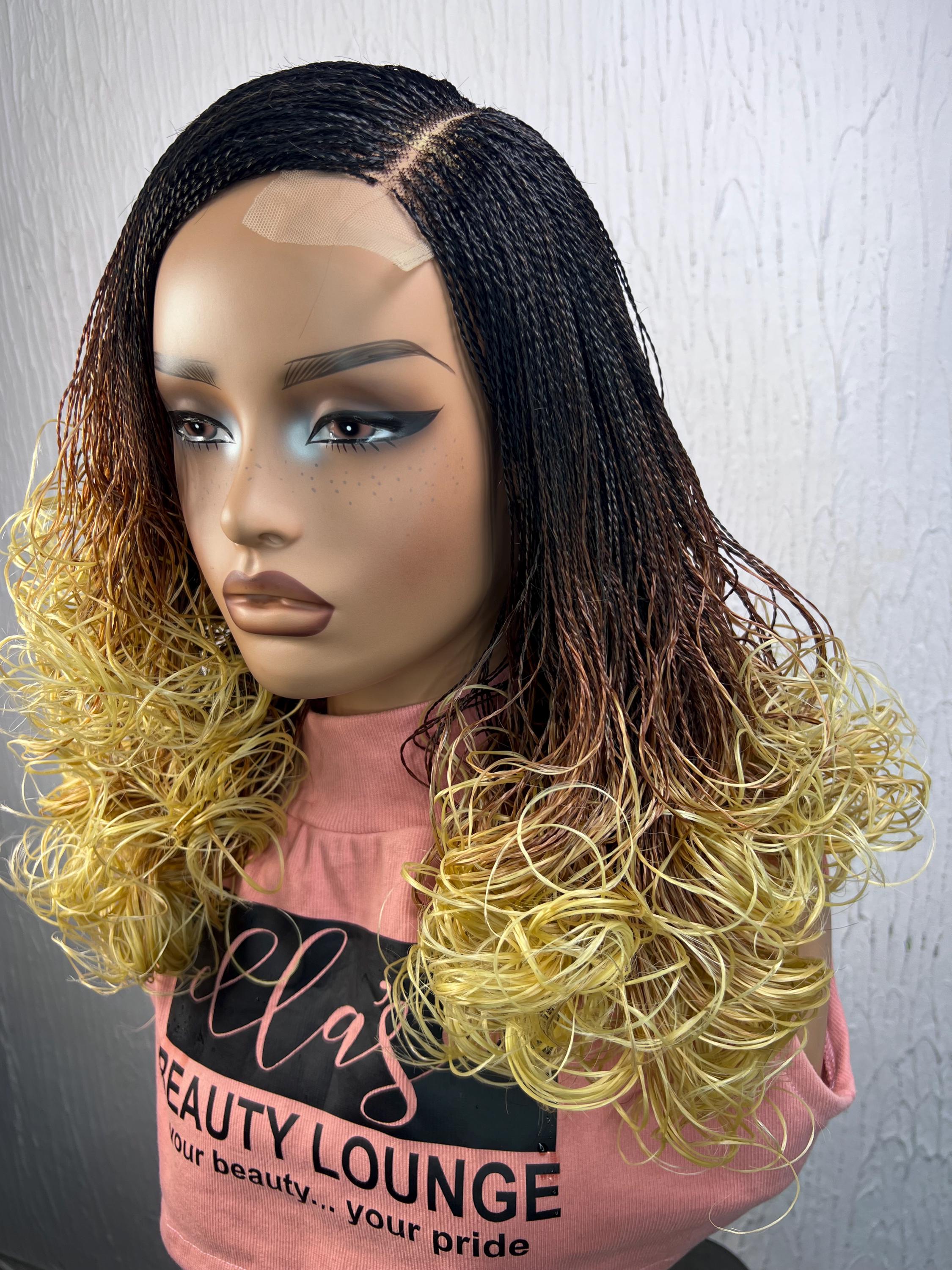 French Curl Twisted Braided Wig - Color 1b/33/613 Blonde - Shoulder ...