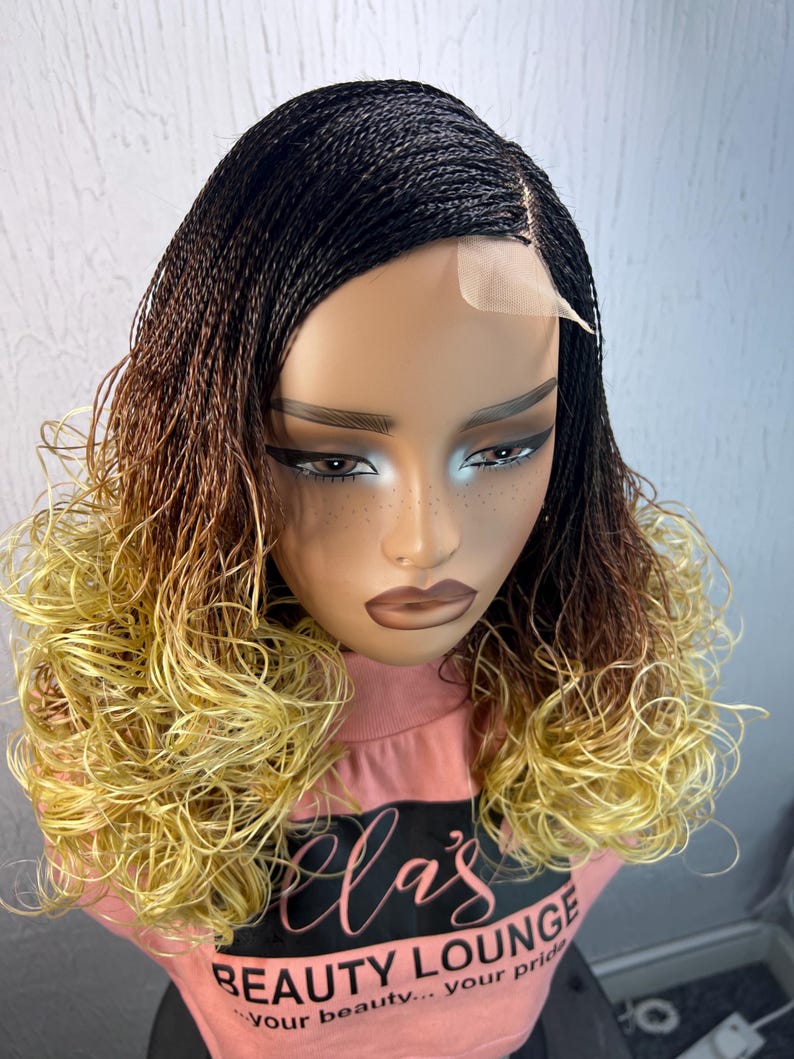 French Curl Twisted Braided Wig - Color 1b/33/613 Blonde - Shoulder ...