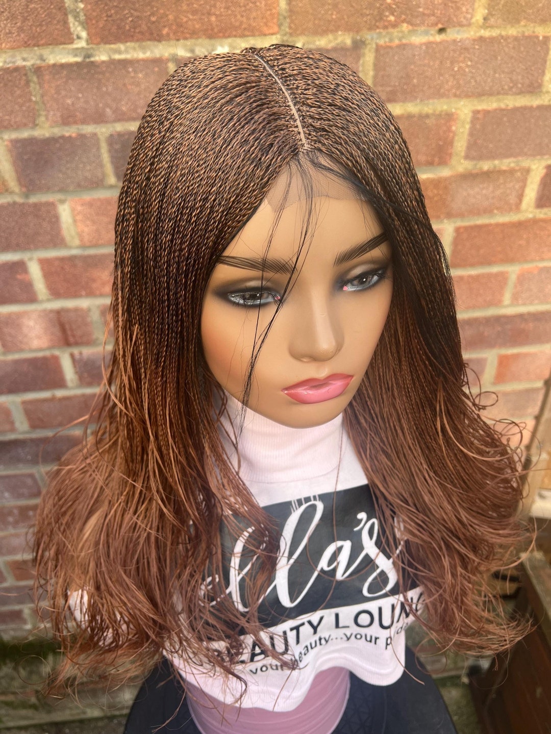 French Curl Braided Wig: Color 30/1, 2x4 Closure, Bra Strap Length - Etsy