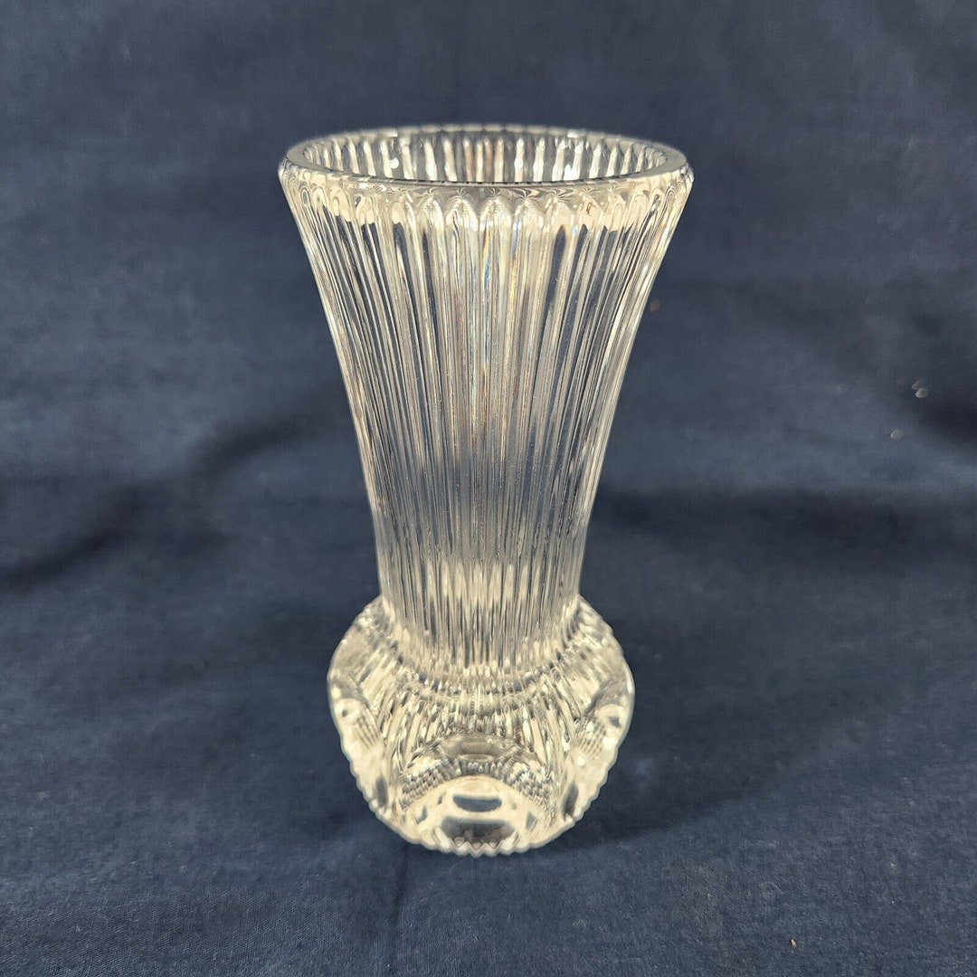 Vintage Fostoria Thumbprint Melissa Pattern 5" Crystal Bud Vase LN - Etsy