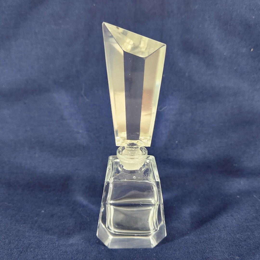 Clear Glass Perfume or Scent Bottle W/tall Prism Shaped - Etsy