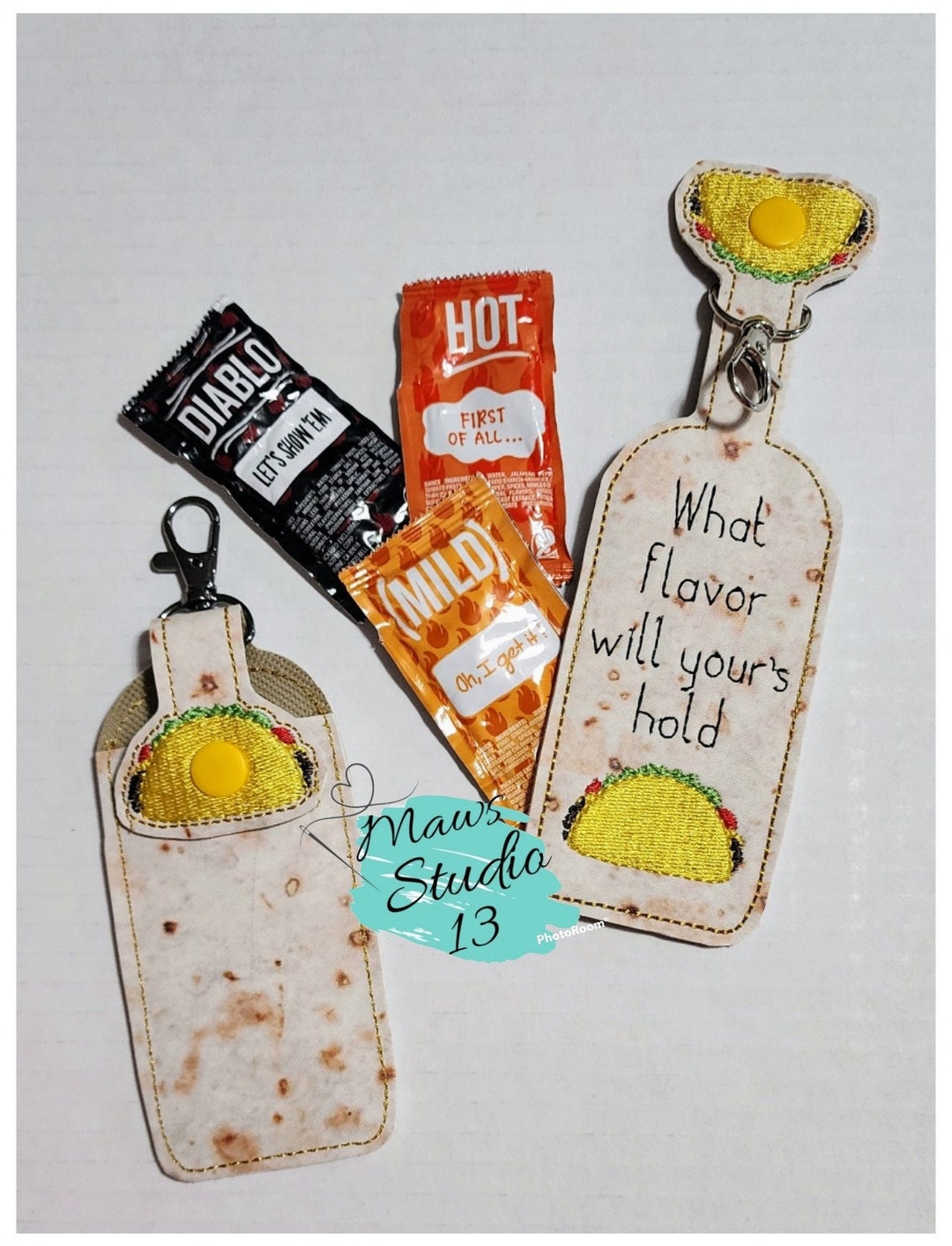 TACO Sauce Packet Pocket Clip Key Fob - Etsy