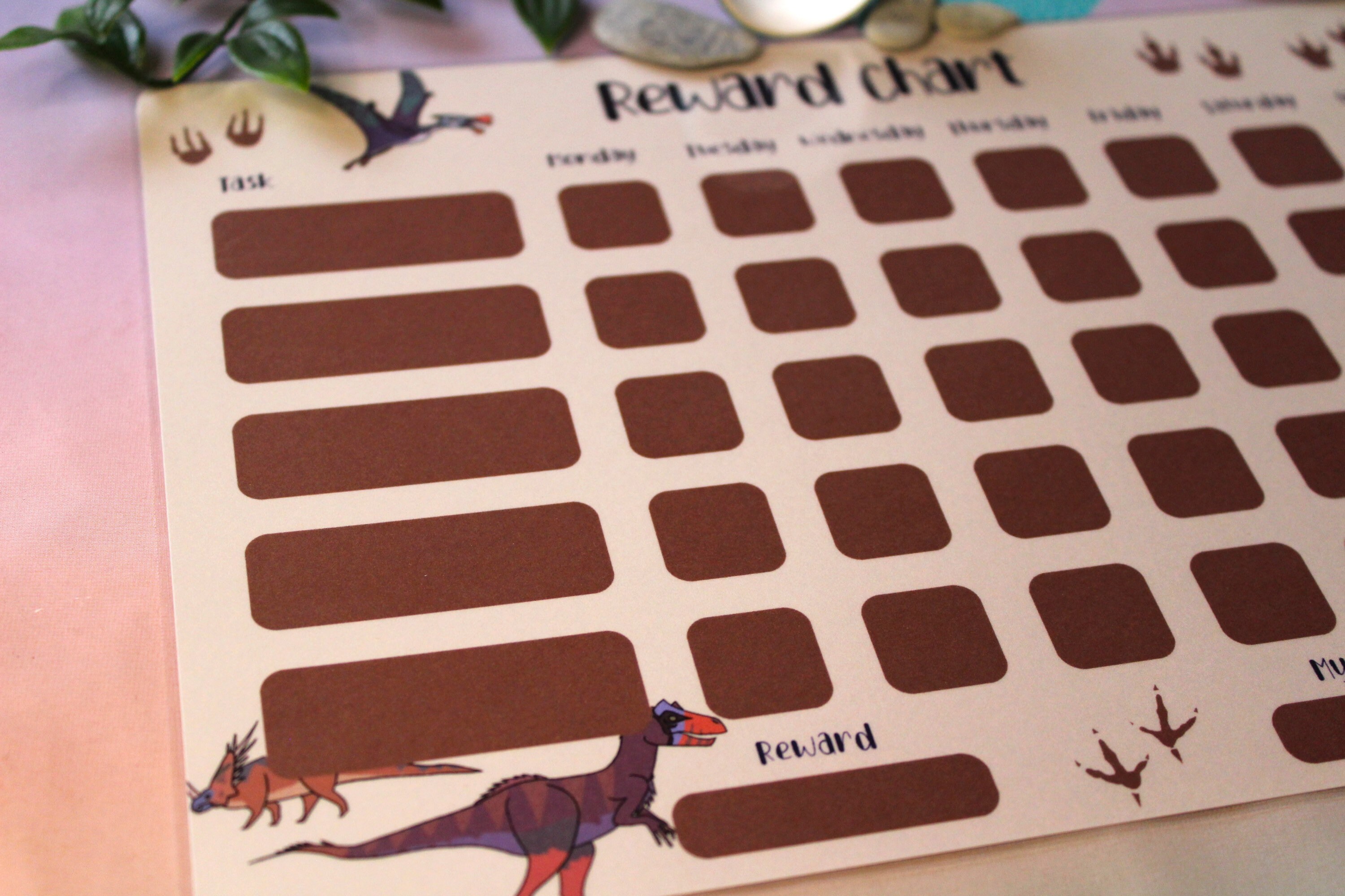Wipeable Dinosaur Reward Chart A4 Rewards Chart Kids Reward Chart ...