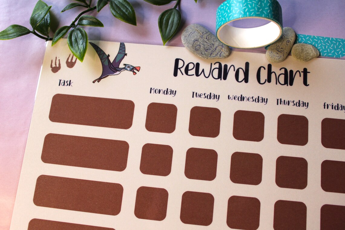 Wipeable Dinosaur Reward Chart A4 Rewards Chart Kids Reward Chart ...