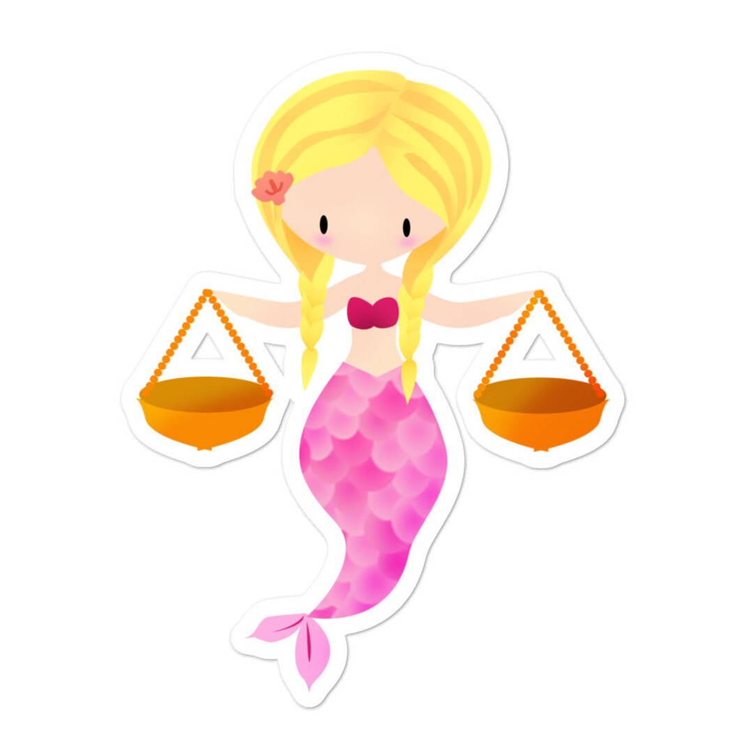Libra Zodiac Mermaid Vinyl Sticker - Etsy