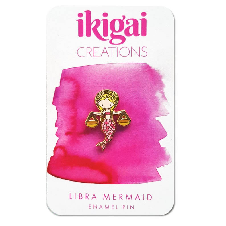 Kawaii Libra Zodiac Mermaid Enamel Pin - Etsy