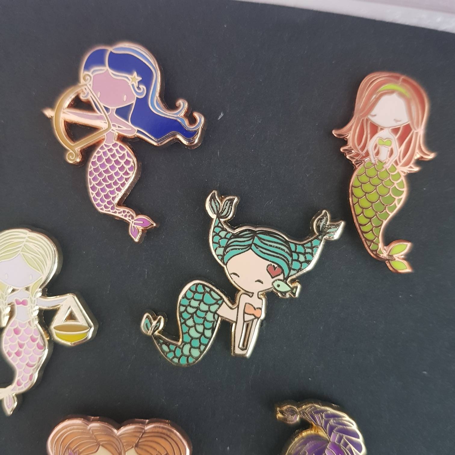 Pisces Zodiac Mermaid Enamel Pin | Kawaii Astrology Pin | Cute 1" Star ...