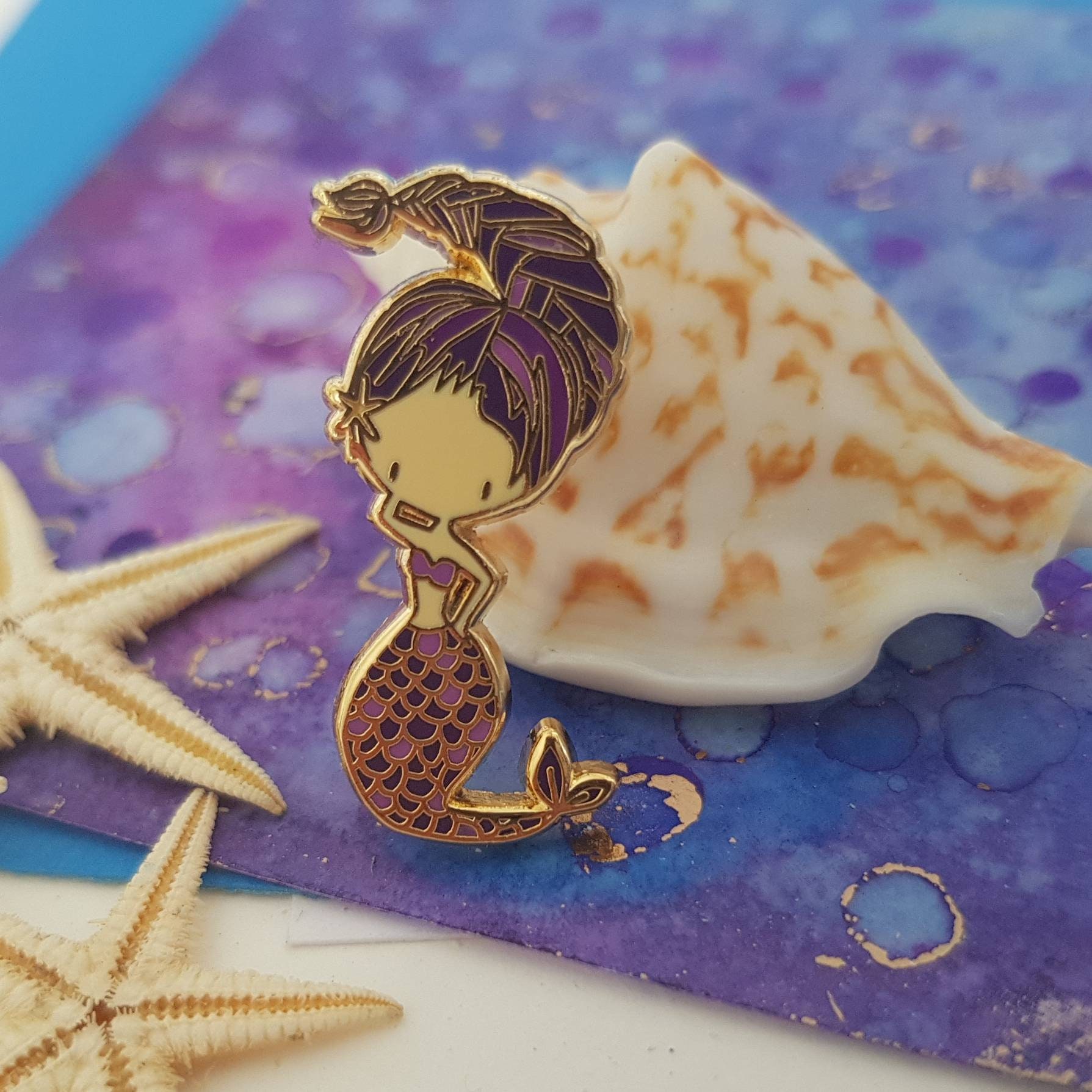 Kawaii Scorpio Zodiac Mermaid Enamel Pin | Etsy