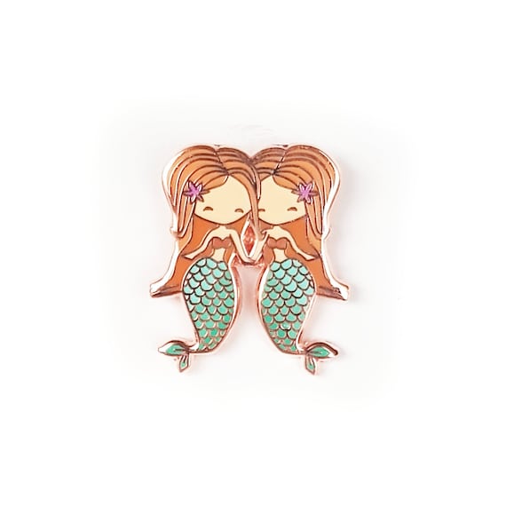 Tiny Gemini Zodiac Mermaid Enamel Pin Gemini Star Sign Lapel | Etsy