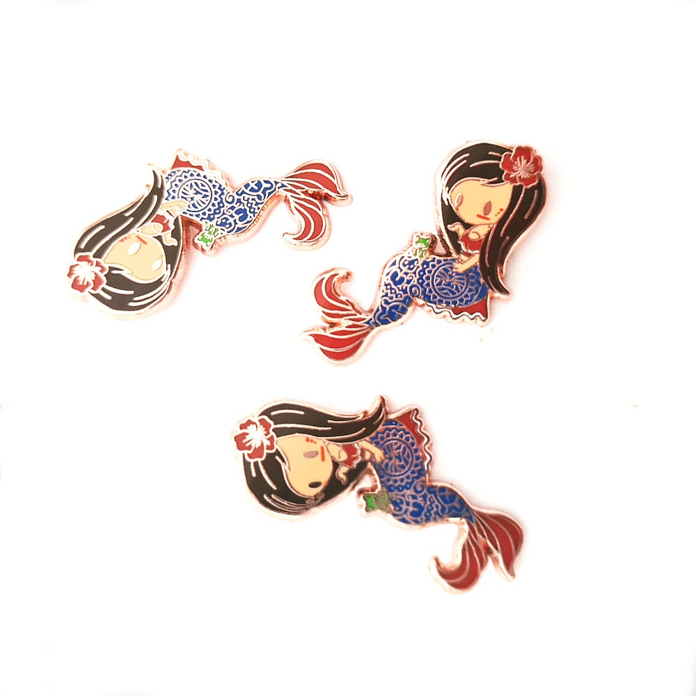 Taino Mermaid of Puerto Rico Hard Enamel Pin Mermaids of the | Etsy
