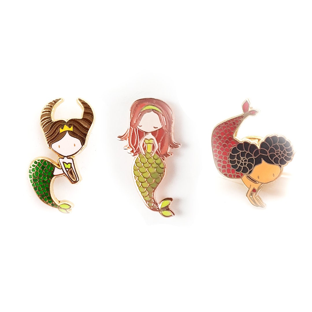 Set of 12 Kawaii Zodiac Mermaid Enamel Pins Astro Mermaid Pin | Etsy
