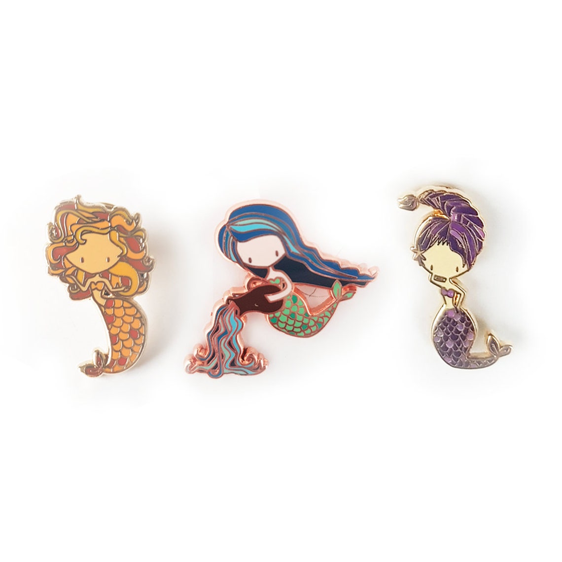 Set of 12 Kawaii Zodiac Mermaid Enamel Pins Astro Mermaid Pin | Etsy