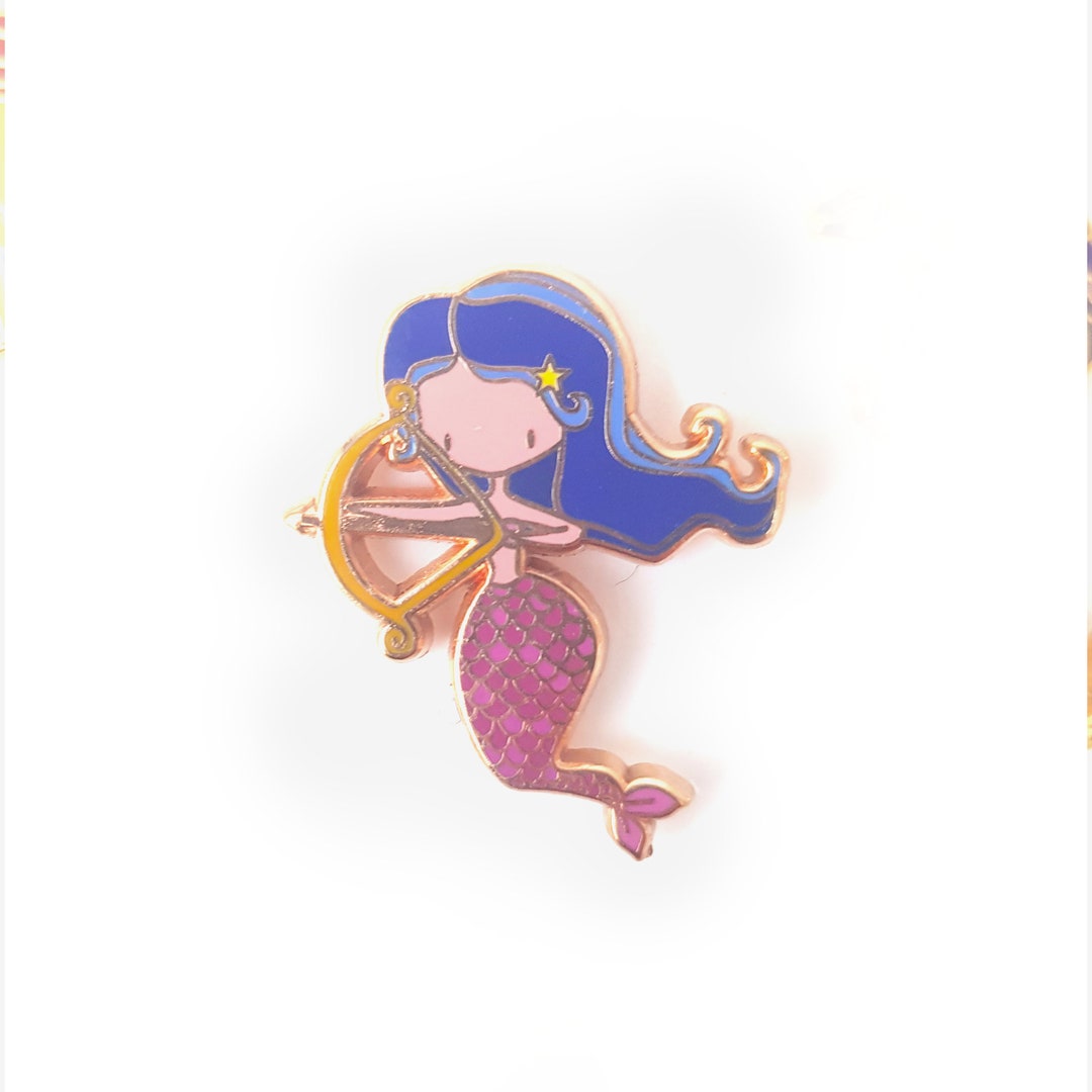 Kawaii Sagittarius Zodiac Mermaid Enamel Pin - Etsy