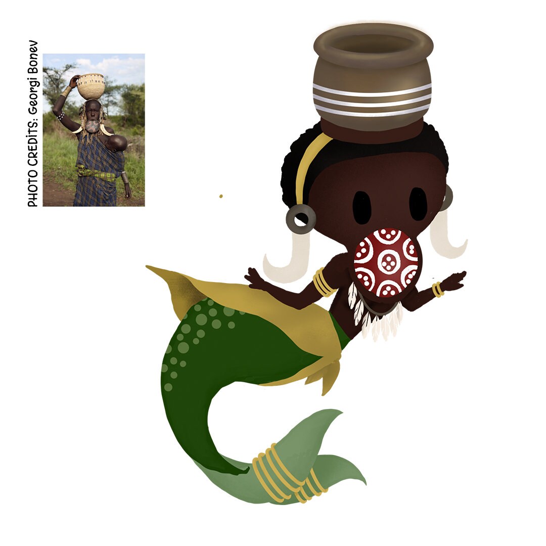 Mermaid of Mursi Tribe African Tribe Small Enamel Pin - Etsy