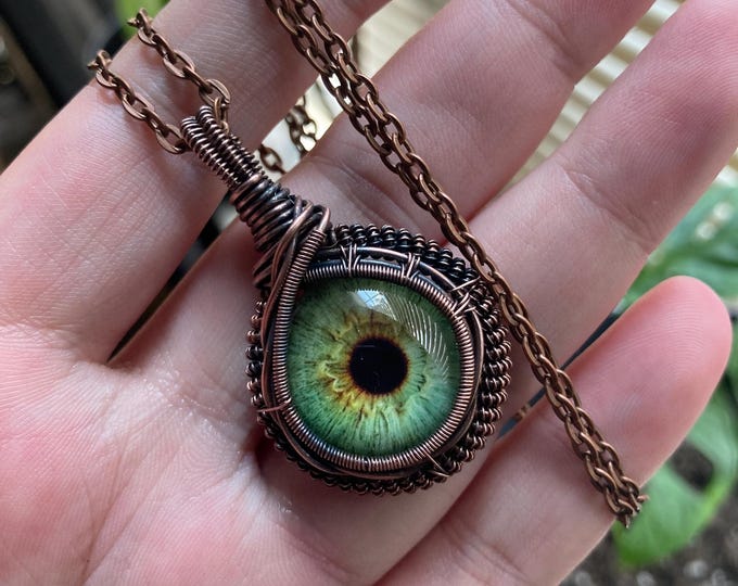 Simple Sterling Silver Glass Eye Necklace (choose Your Own) Handmade ...