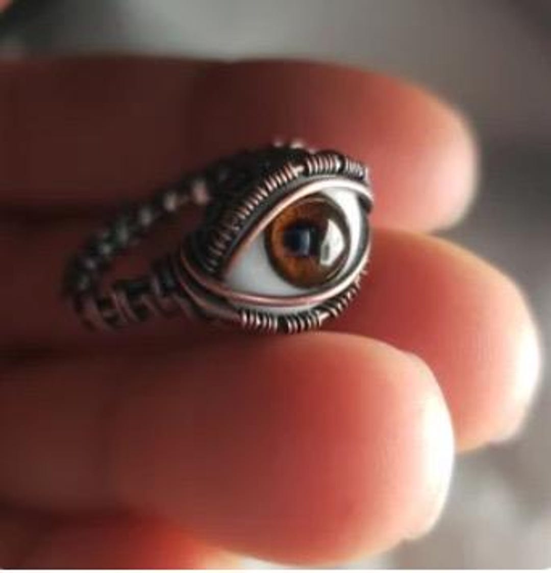 AWAKENING EYE RING// Glass Eye Ring// Eye Jewelry// Evil Eye Ring ...