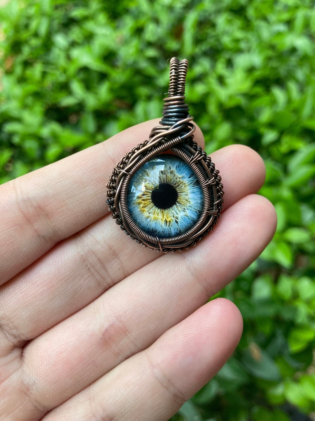 AWAKENING EYE PENDANT// Wire Wrapped Pendant// Realistic Eye Pendant ...