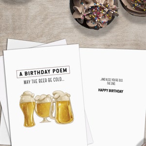 PRINTABLE Beer Birthday Card for Him INSTANT DOWNLOAD | Cold Beer - Etsy UK