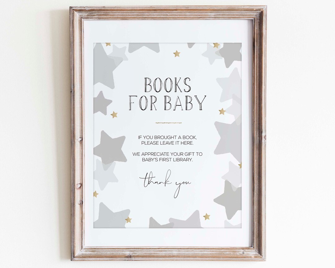 Books for Baby Sign for Twinkle Twinkle Little Star Baby Shower ...