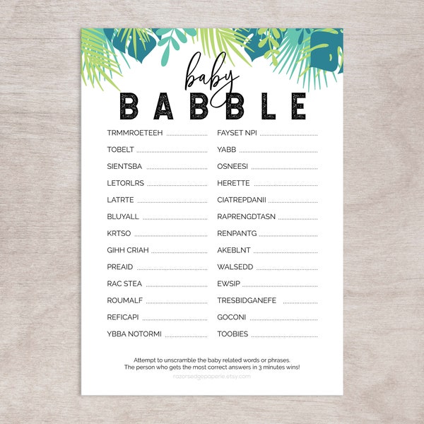 Baby Babble Game - Etsy