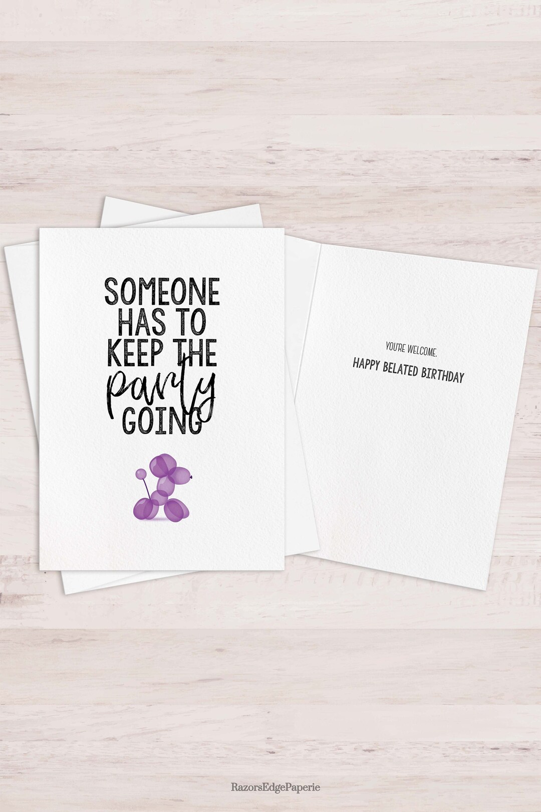 PRINTABLE Funny Birthday Card INSTANT DOWNLOAD Digital Belated Greeting ...