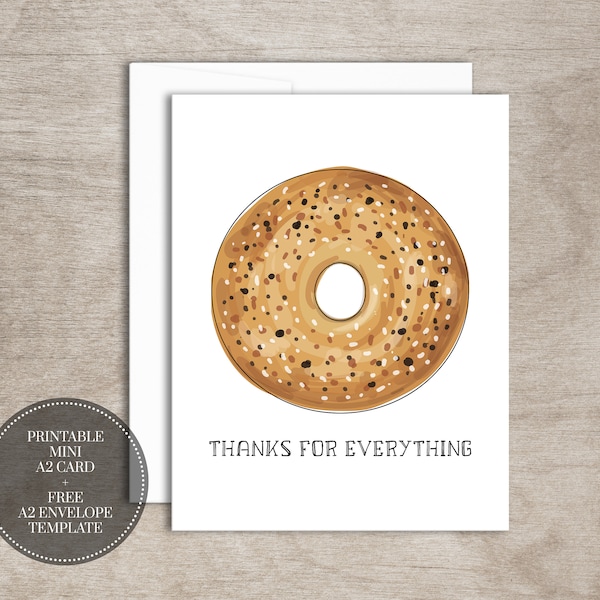 Bagel Thank You Cards - Etsy