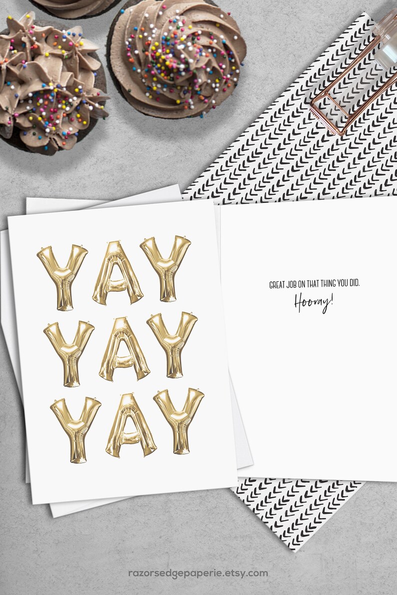 PRINTABLE Congratulations Card INSTANT DOWNLOAD Yay Hooray Congrats ...