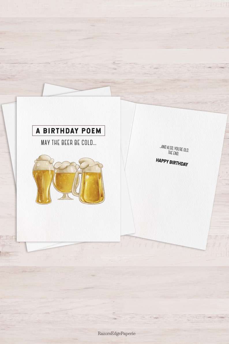 PRINTABLE Beer Birthday Card for Him INSTANT DOWNLOAD | Cold Beer - Etsy UK