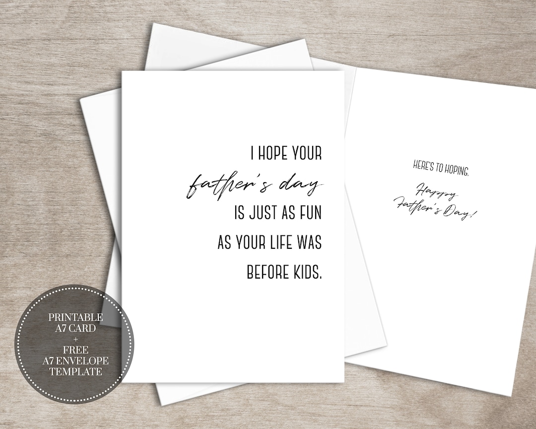 PRINTABLE Funny Fathers Day Card for Any Dad INSTANT DOWNLOAD | Before ...