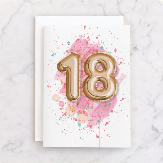 PRINTABLE 18th Birthday Card for Her INSTANT DOWNLOAD - Etsy