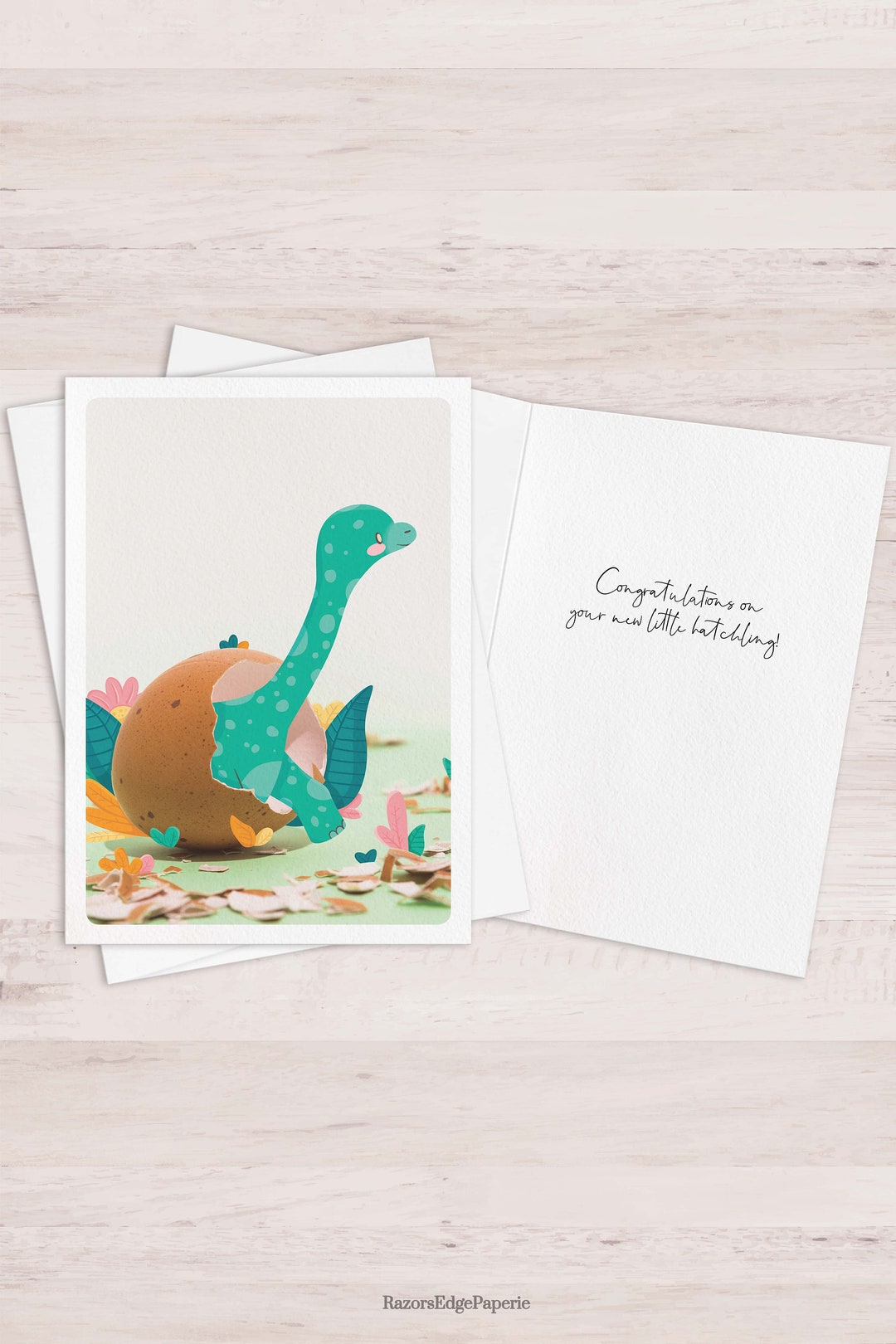 PRINTABLE Dinosaur Card for New Baby Shower INSTANT DOWNLOAD ...
