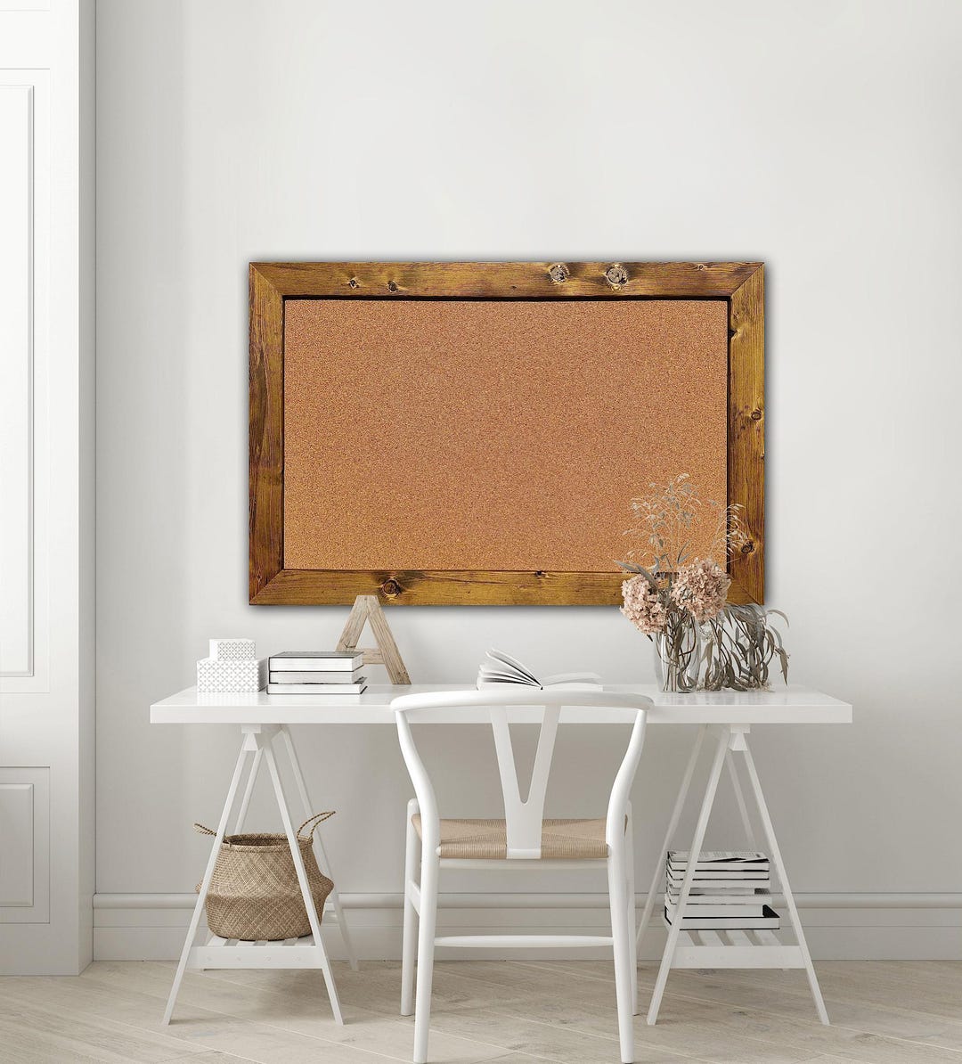 Framed Cork Board, 24x36" Large Cork Board, Framed Memory Board ...
