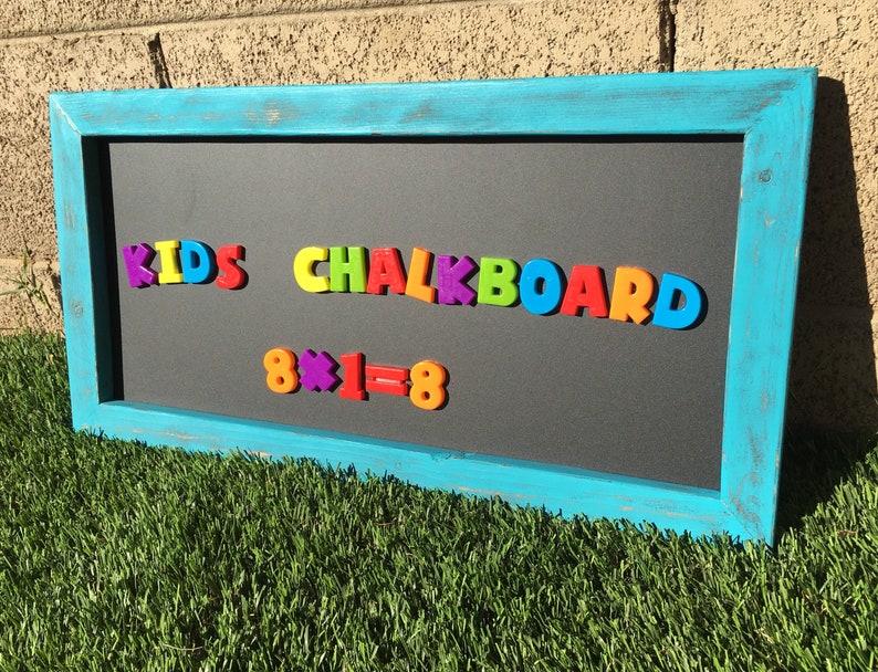 Kids Chalkboard, MAGNETIC Kids Chalkboards 12"x24", Framed Magnetic ...