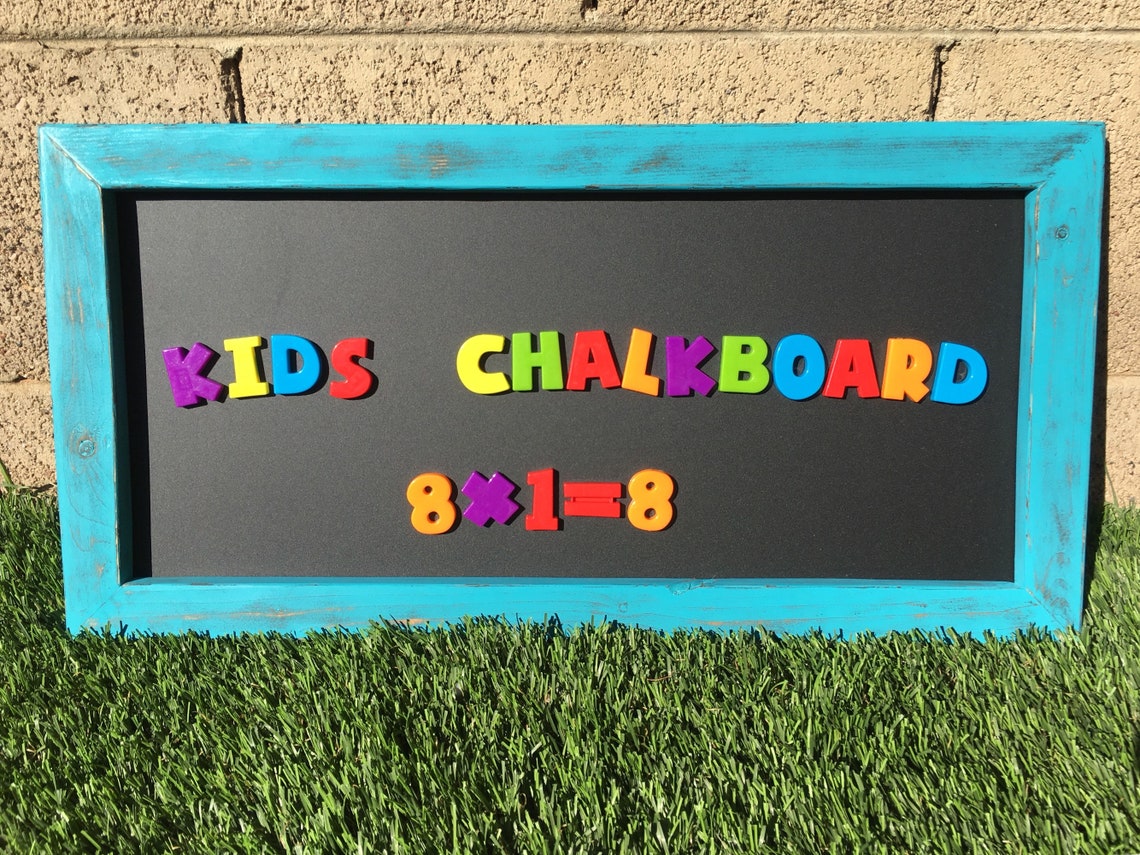 Kids Chalkboard, MAGNETIC Kids Chalkboards 12"x24", Framed Magnetic ...