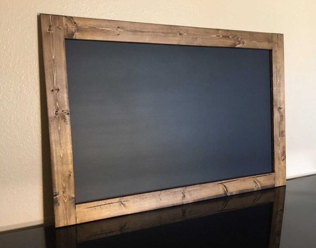 Rustic Framed Magnetic Chalkboard, Large Metal Magnet Board (24x36) - Etsy