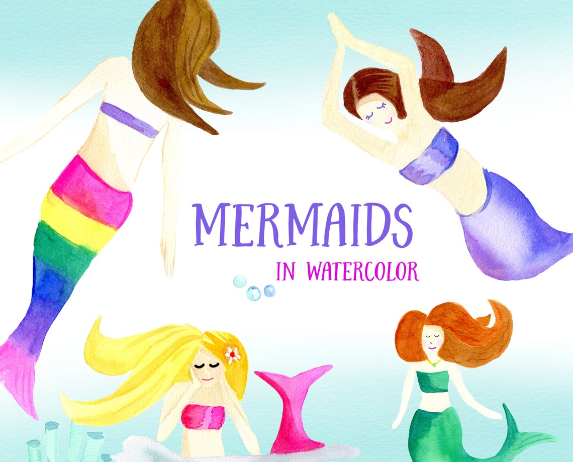 Mermaid Clipart, Mermaid Party, Mermaids Clipart, Mermaid PNG ...