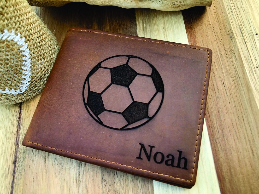 Personalized Leather Sports Wallet: Football, Basketball, Soccer - RFID ...