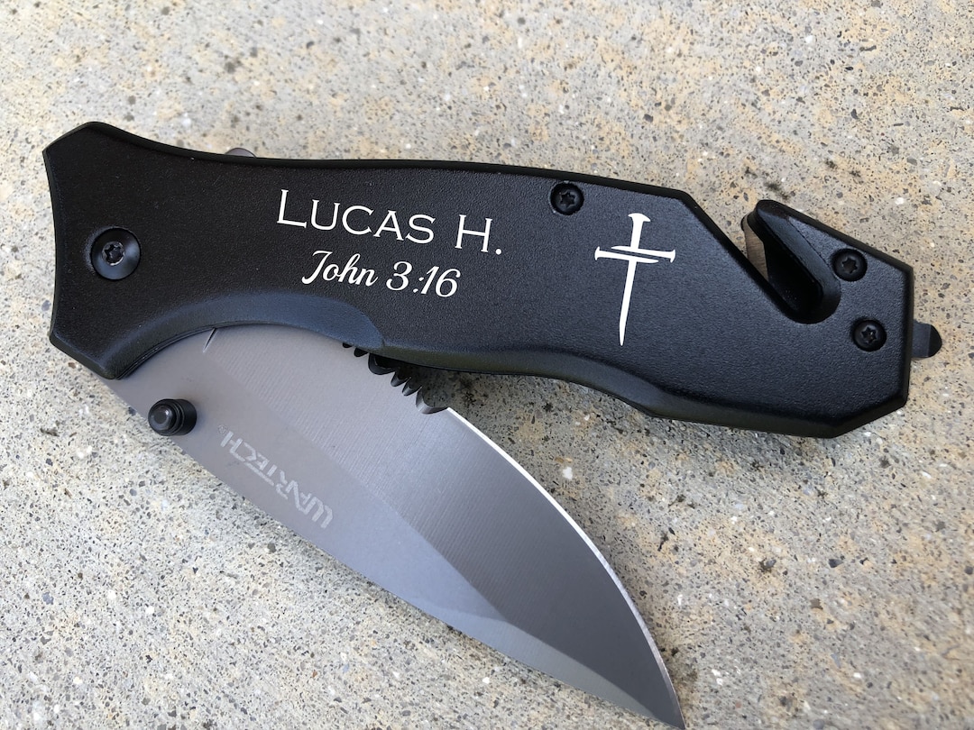Personalized Christian Pocket Knife: Confirmation, Baptism Godfather ...