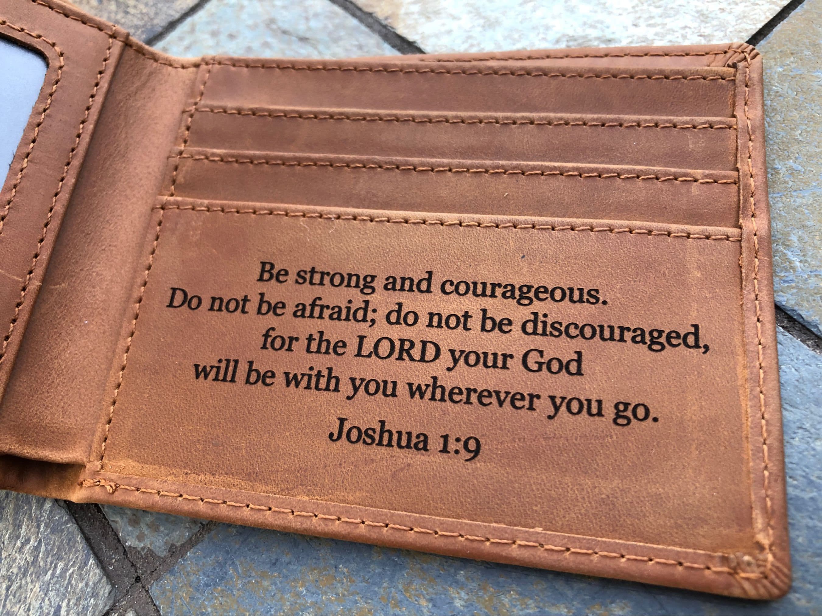 Mens Wallet Personalized Bible Verse Gifts Inspirational - Etsy