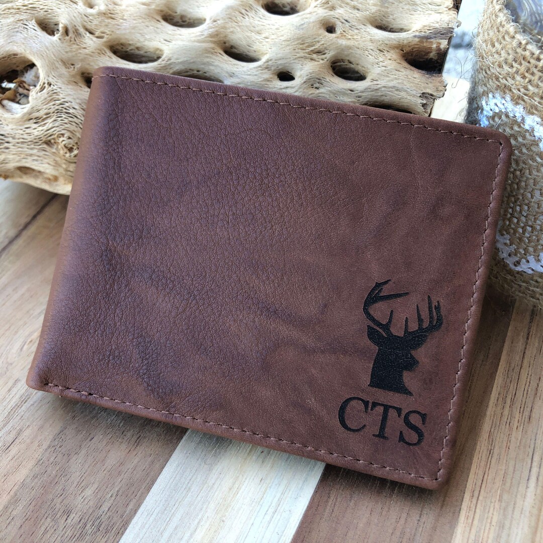 RFID Mens Leather Wallet, Deer Hunting Gift for Him, Son Gift From Mom ...
