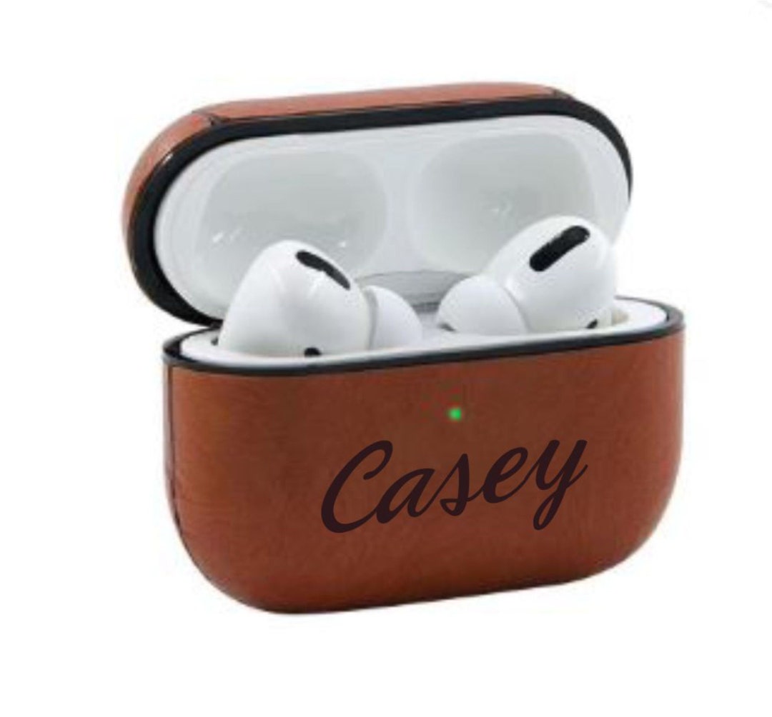Personalized Leather AirPod Pro 2 Case: Engraved Protective Cover - Etsy