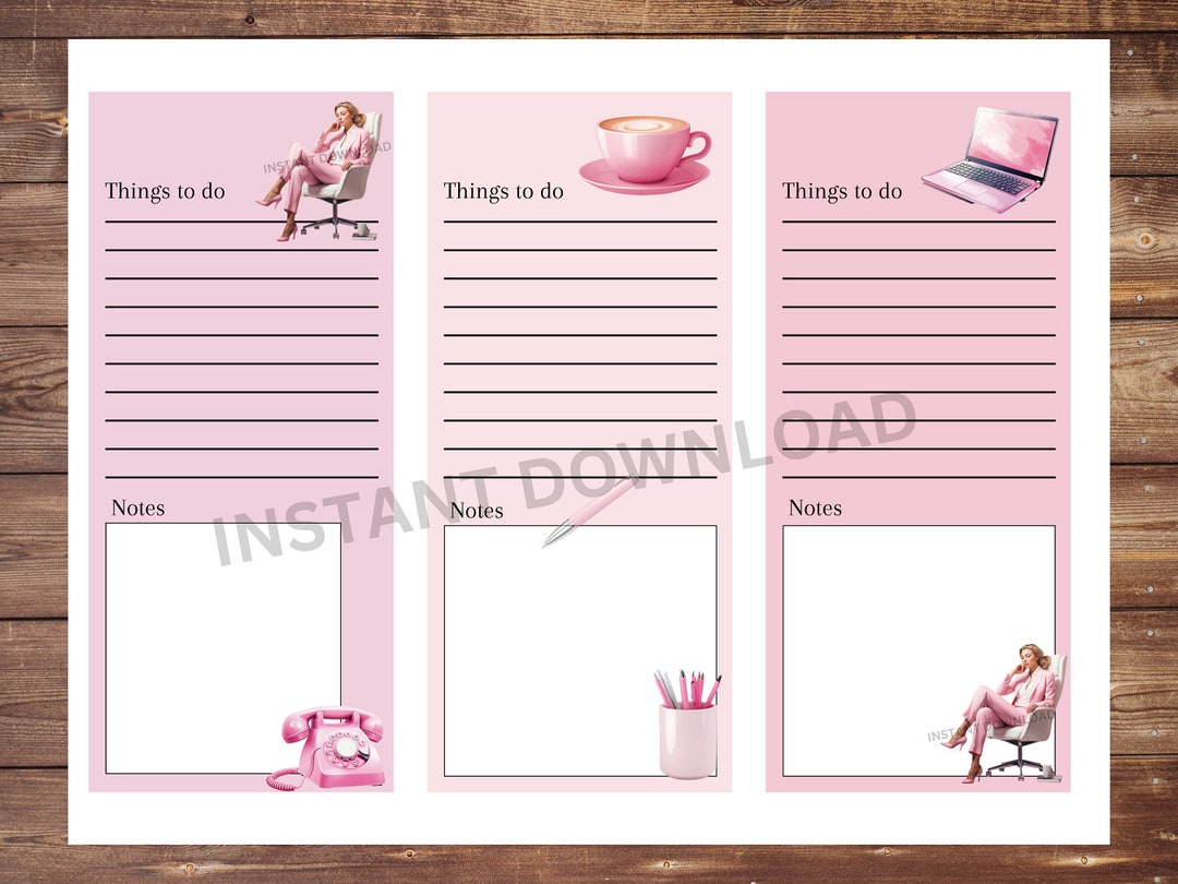 Notepads/work Schedule/work /office /office Notepad/things to Do/woman ...