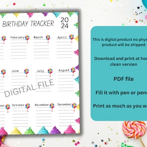Birthday Tracker. Happy Birthday . Never Miss Birthday Again - Etsy