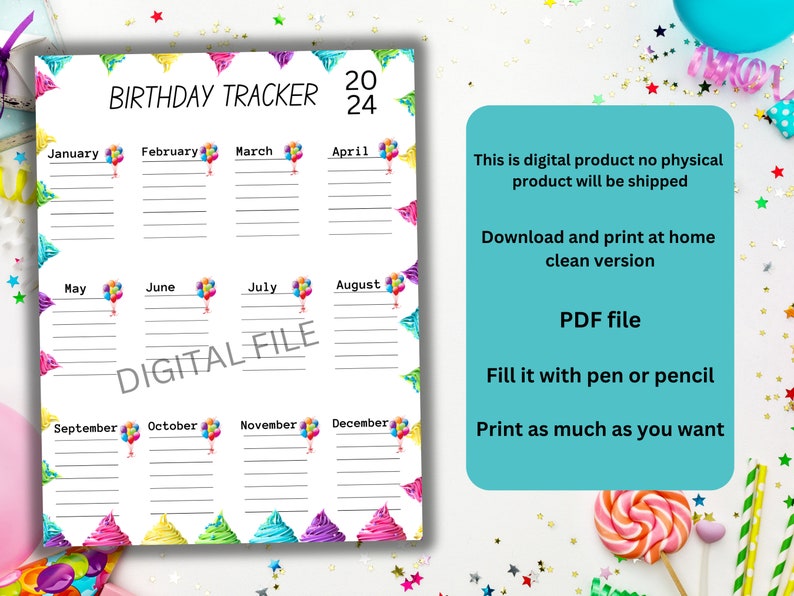 Birthday Tracker. Happy Birthday . Never Miss Birthday Again - Etsy