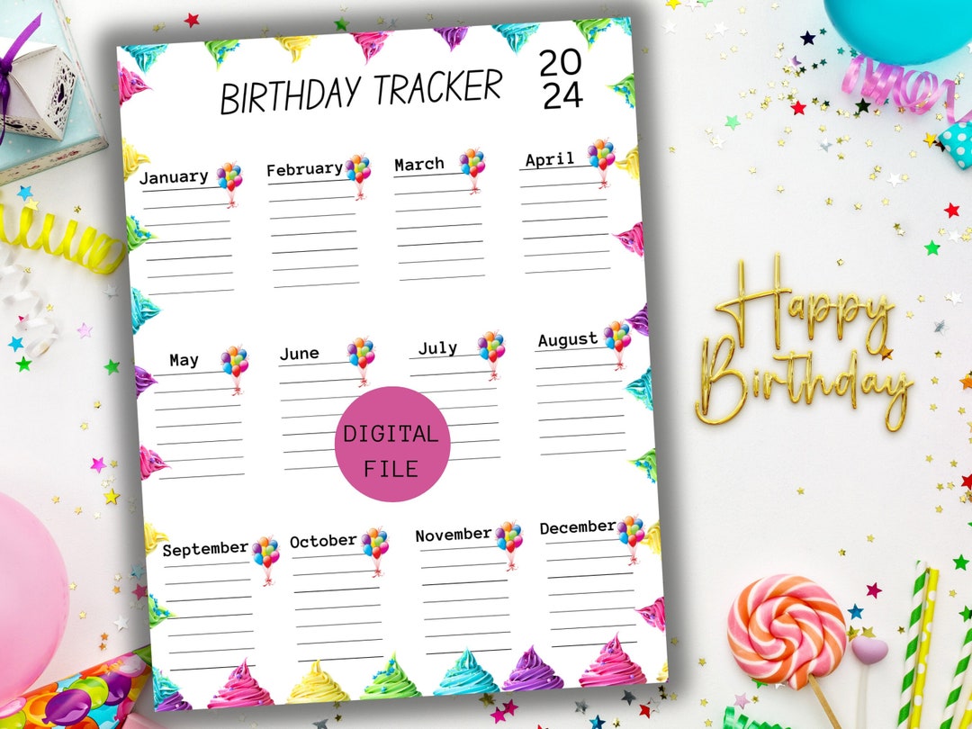 Birthday Tracker. Happy Birthday . Never Miss Birthday Again - Etsy